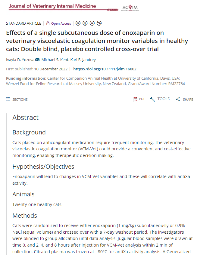 Studies — Entegrion VCM Vet™