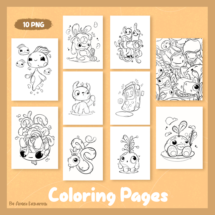 Coloring Pages - 10 Cute Characters — Angela Kalokairinou