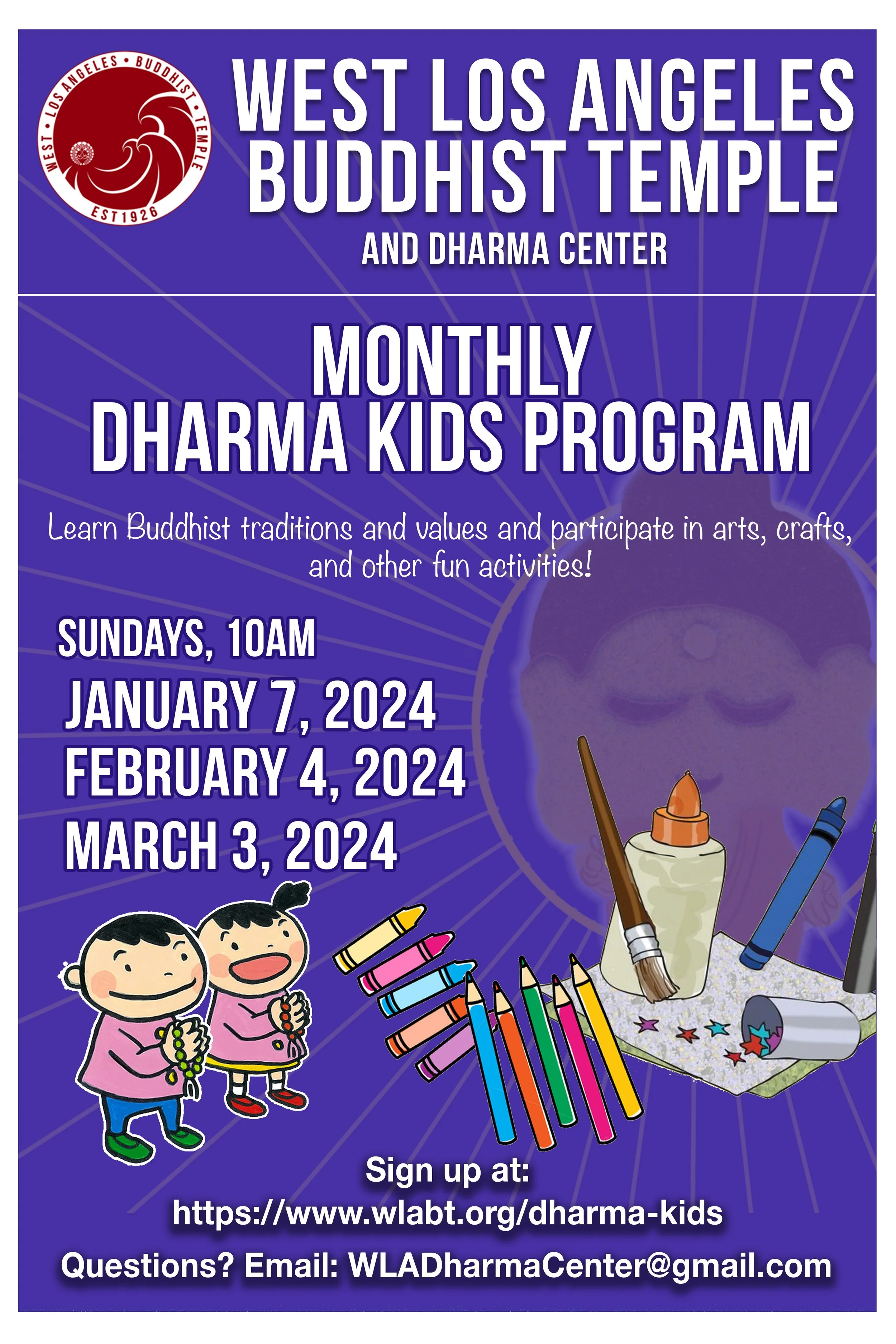 West Los Angeles Buddhist Temple Dharma Center - Monthly Dharma Kids ...