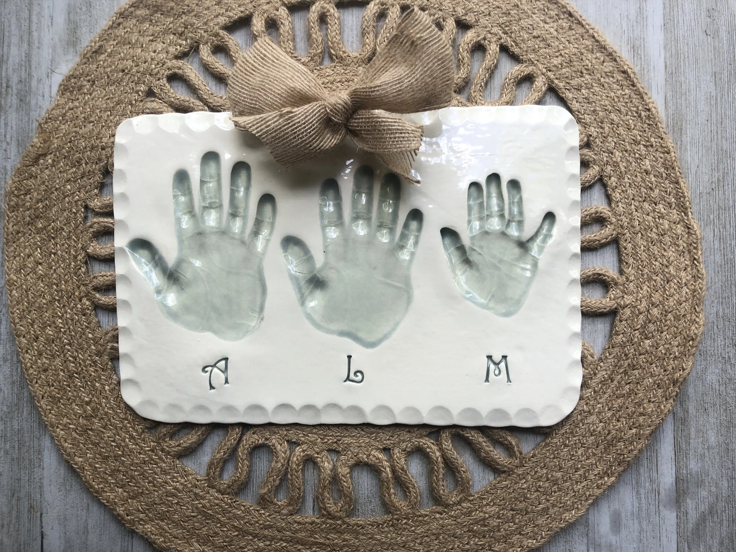 Santa Handprint Plate