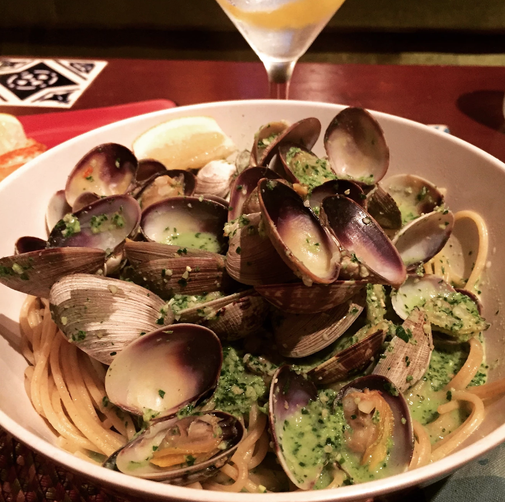 Manila clams with parsley pesto — Sea Forager