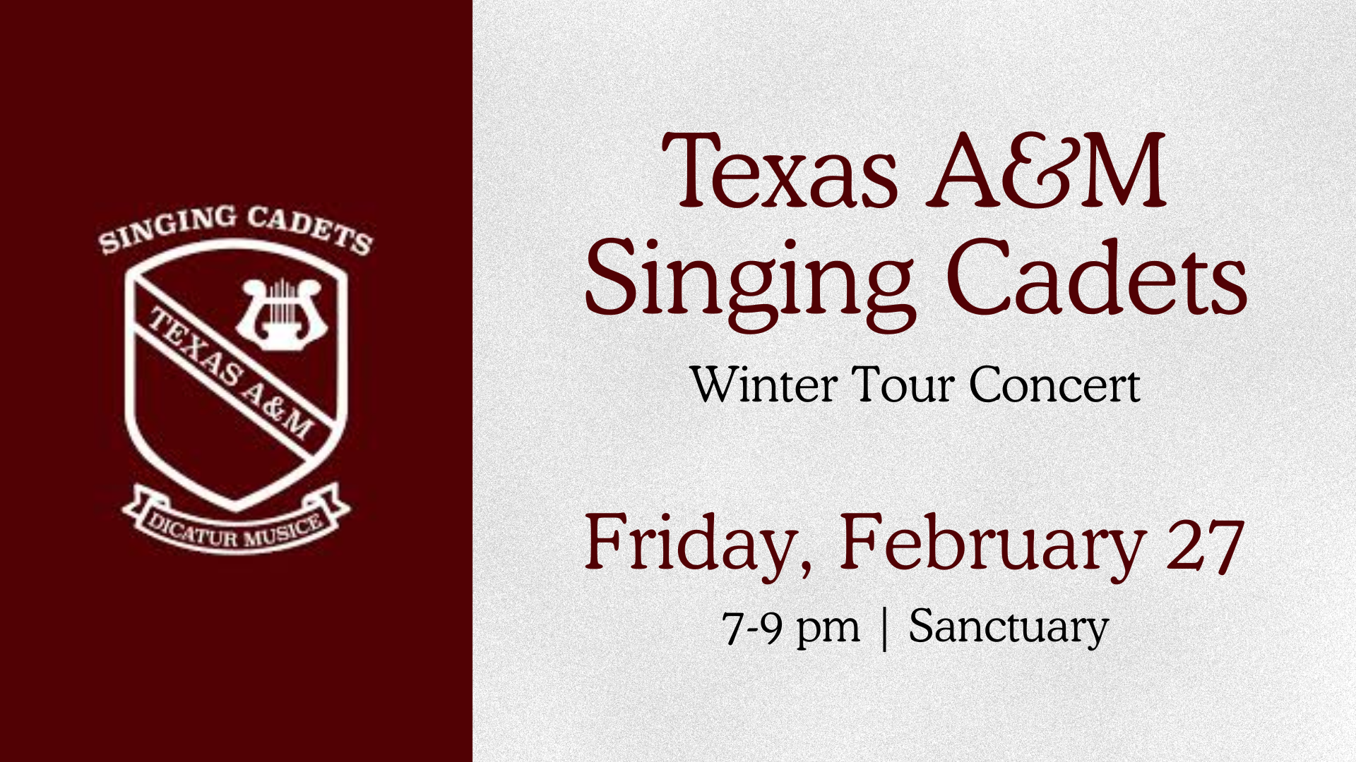 Texas A&M Singing Cadets Concert — First United Methodist Church Pearland