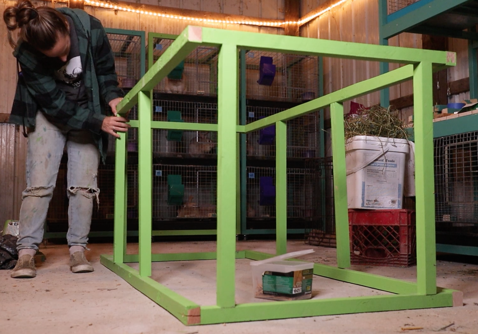 Creating Triple-Stacked Cage Frames for the Rabbitry — Teal Stone Homestead