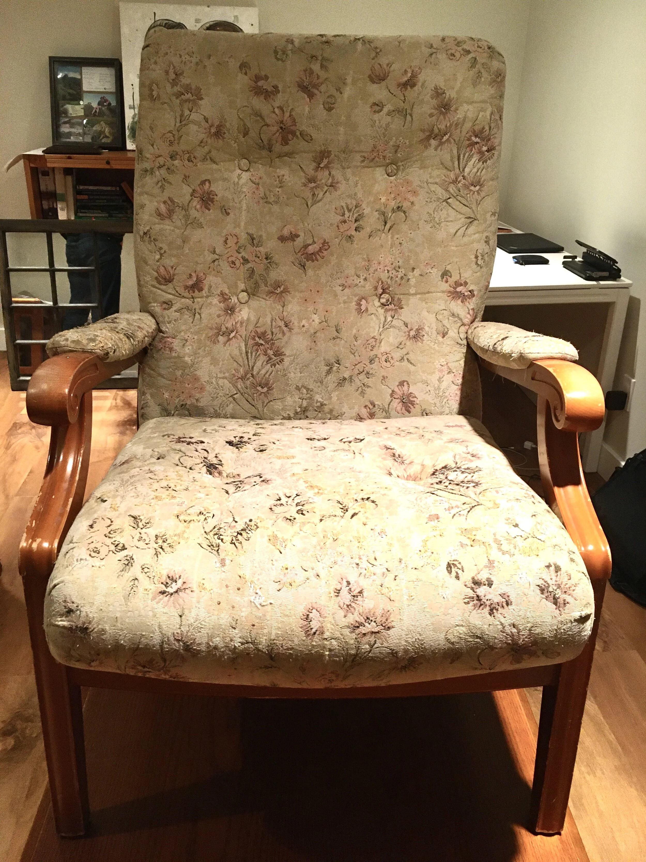 Blush Pink Velvet Refinished Chair: Part 1/2 - Refinishing the Wood ...