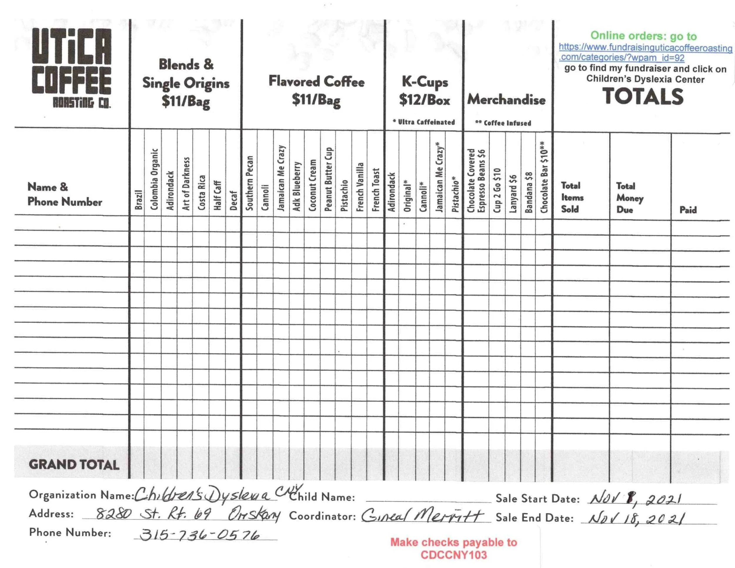 Children’s Dyslexia Center CNY: Coffee Fundraiser — Valley of Utica AASR