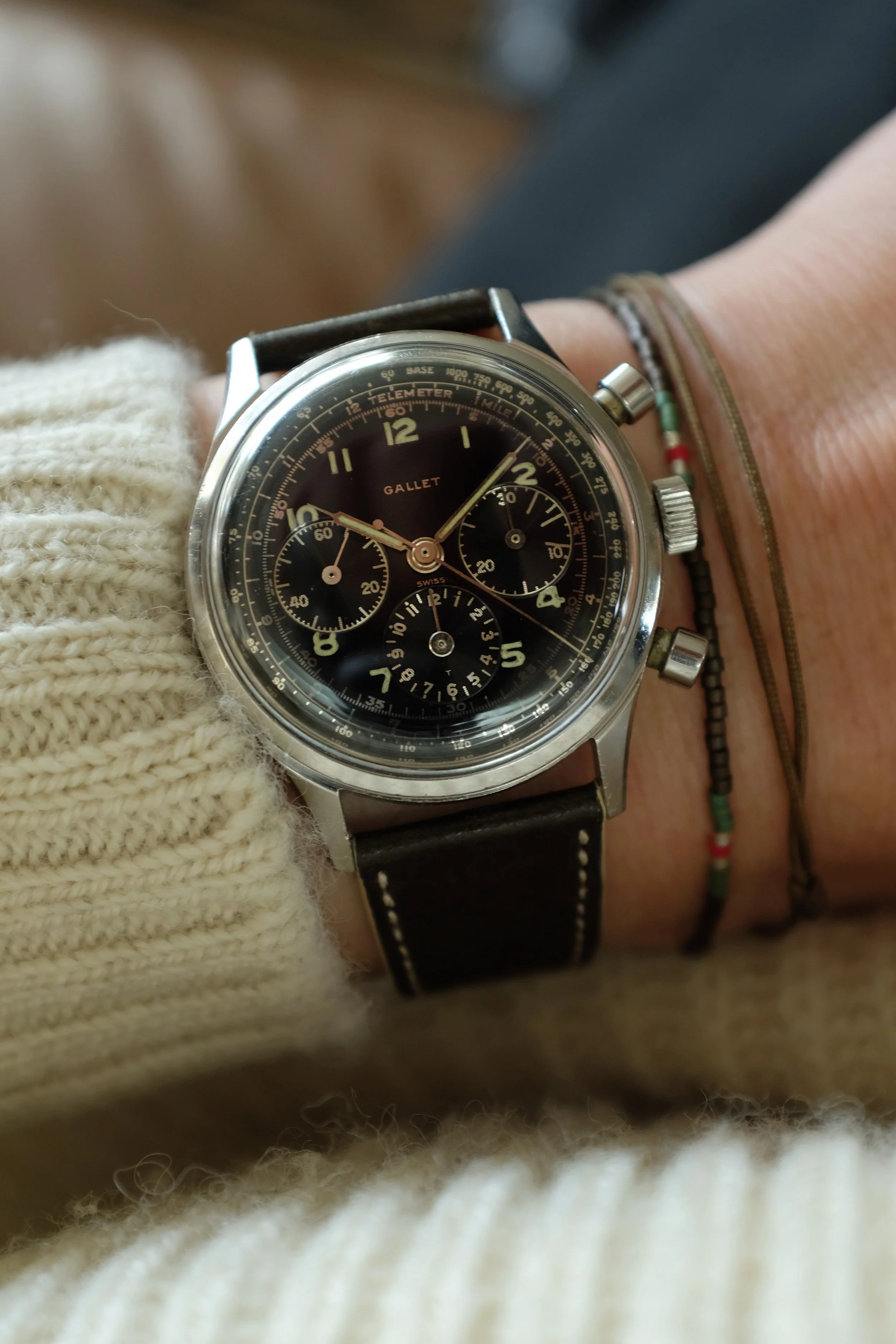 1960s Gallet MultiChron 12 Gilt Dial EP40 "Jim Clark" — Shiny Happy Objects