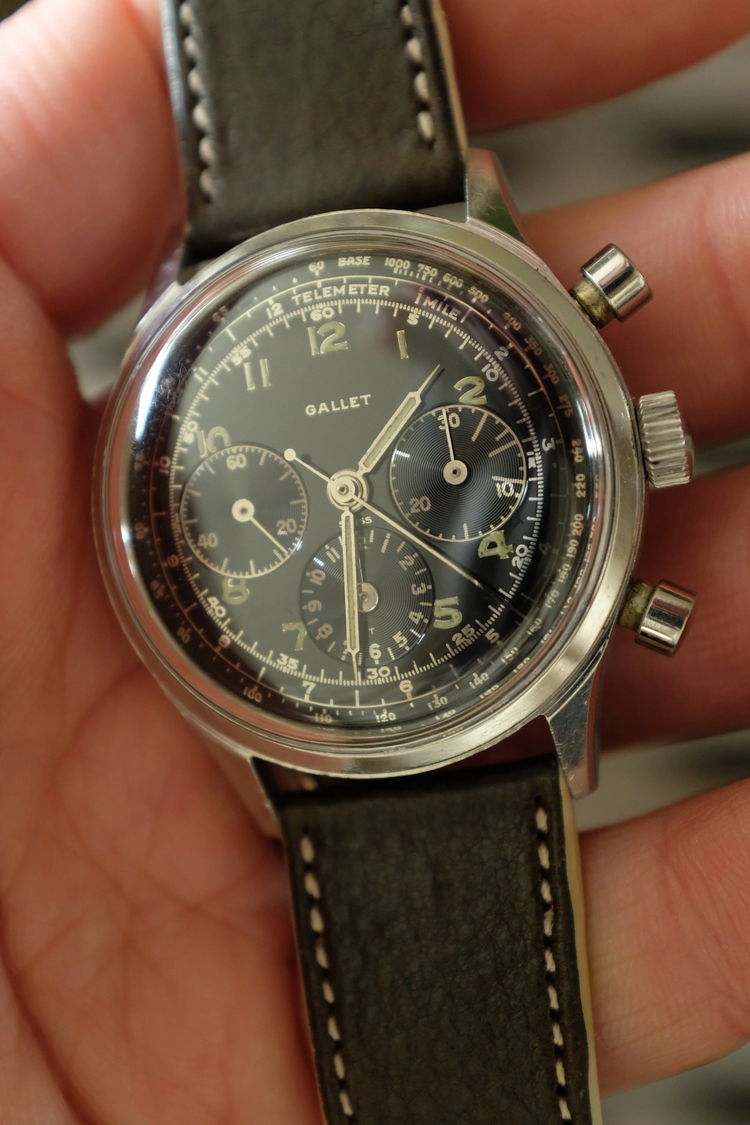 1960s Gallet MultiChron 12 Gilt Dial EP40 "Jim Clark" — Shiny Happy Objects