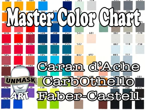 Master Color Chart: Caran d'Ache / CarbOthello / Faber-Castell — Unmask Art