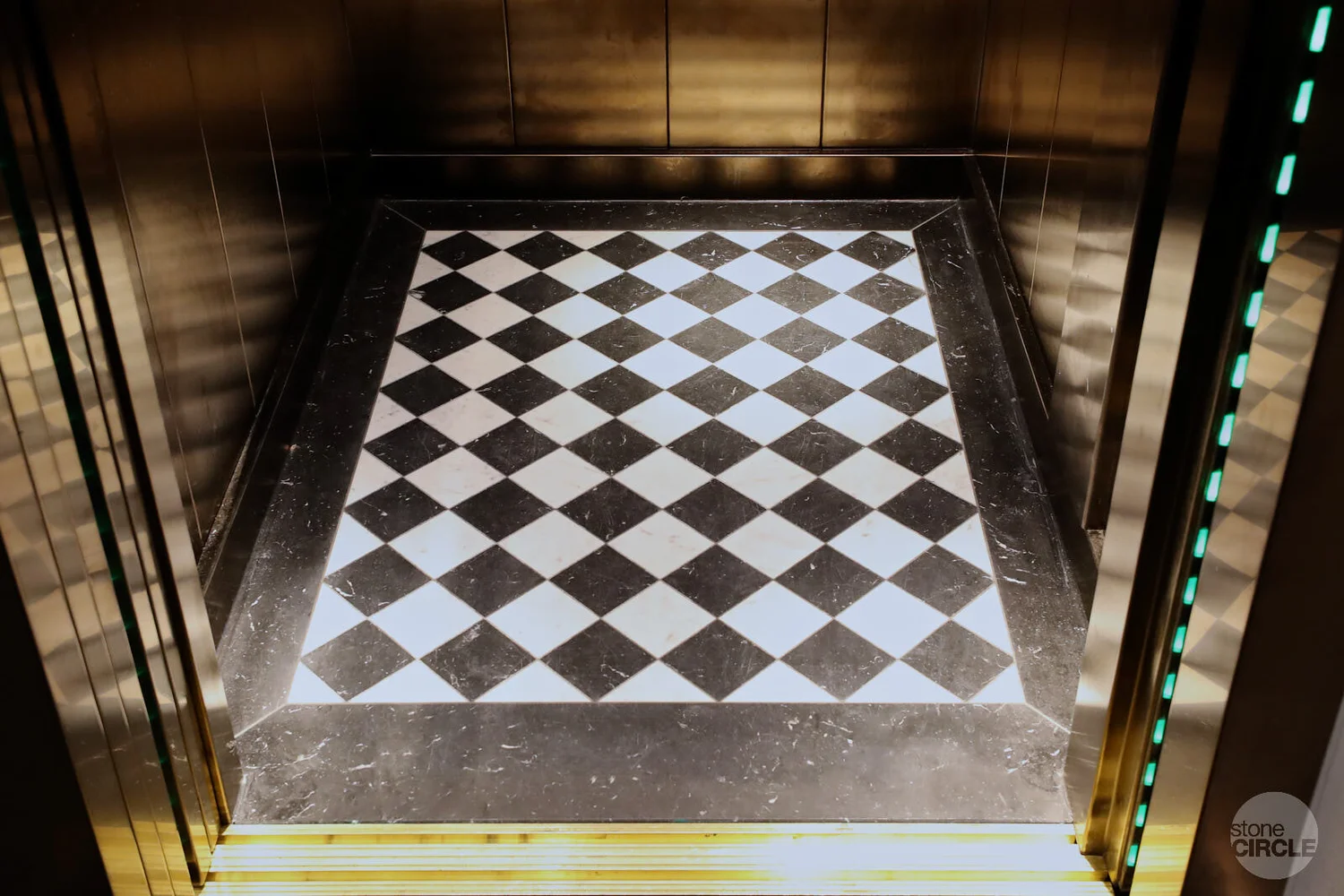 Book-matched marble for a boutique hotel — stoneCIRCLE stone fabricators