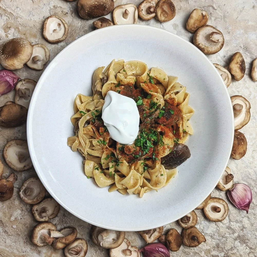 Baby Shiitake Mushroom Stroganoff — RI Mushroom Co.