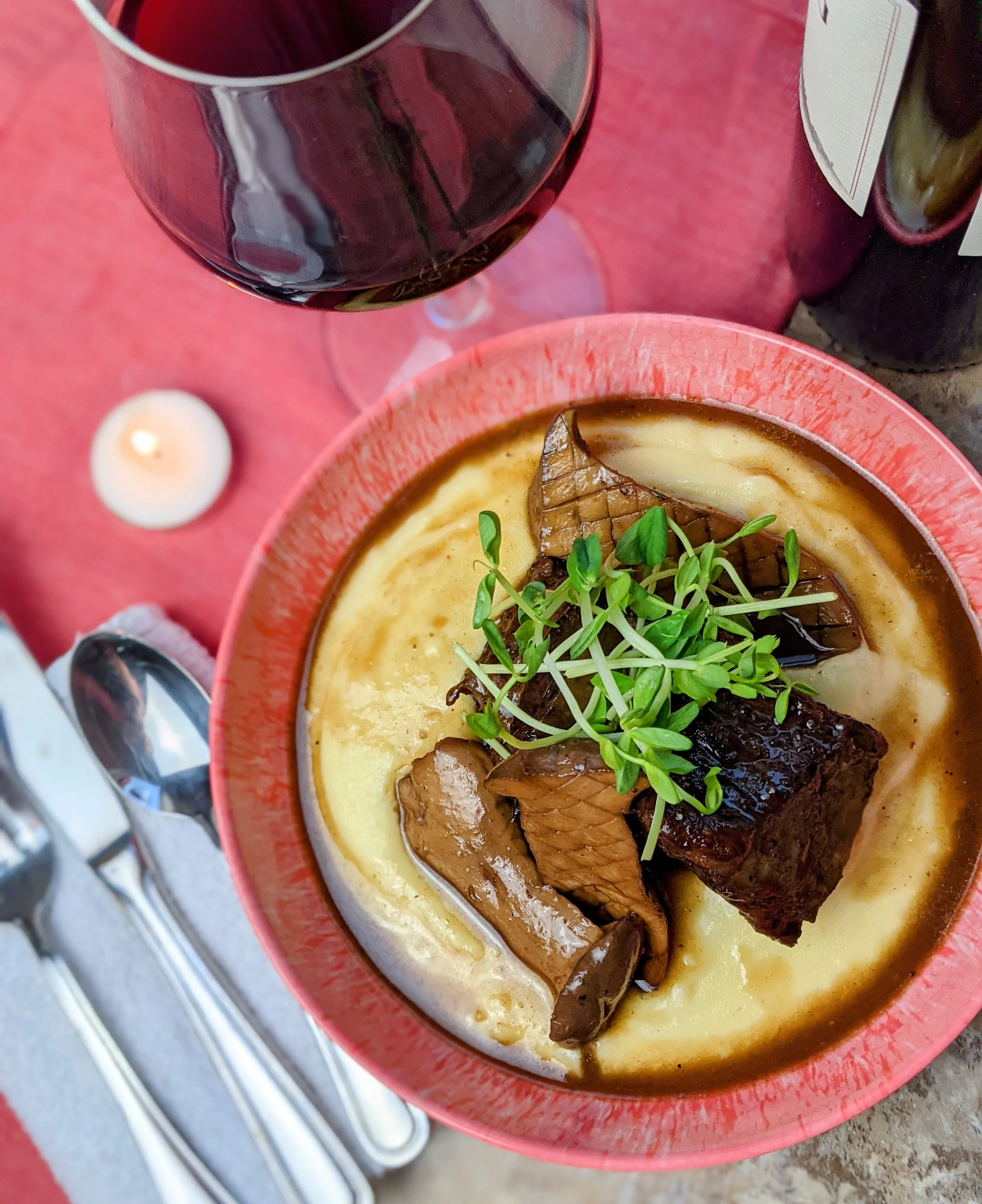 Braised Short Ribs & King Trumpet Mushrooms with Polenta — RI Mushroom Co.