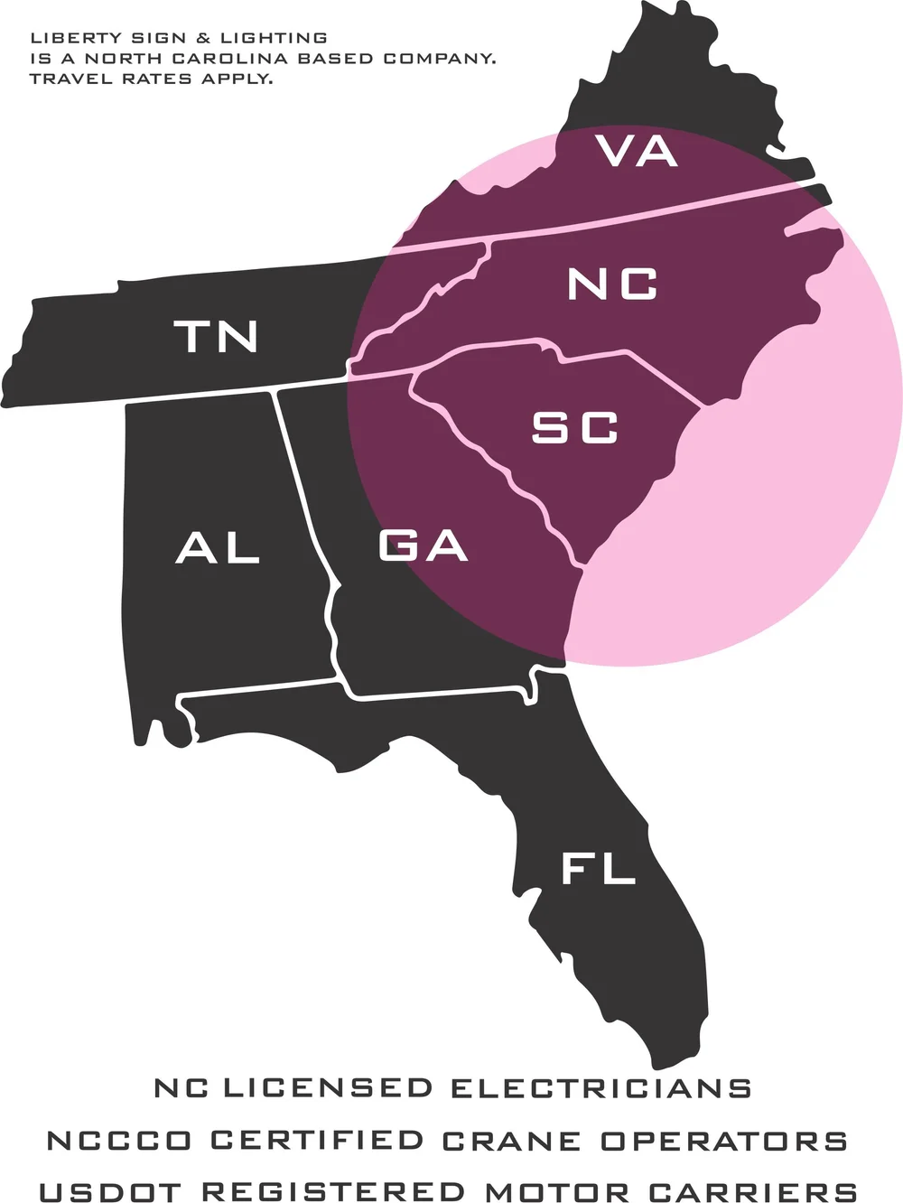 SERVICE MAP — Liberty Sign & Lighting