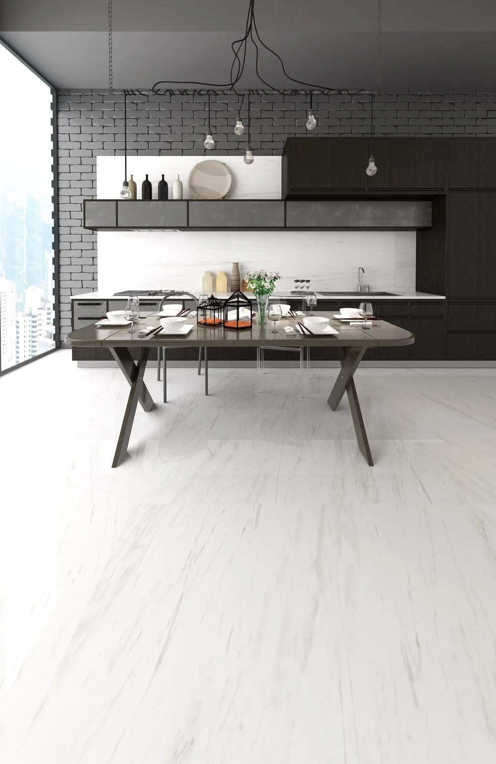 BIANCO DOLOMITE RECTIFIED PORCELAIN TILE 24''X48'' — SAPPHIRUS STONE & TILE