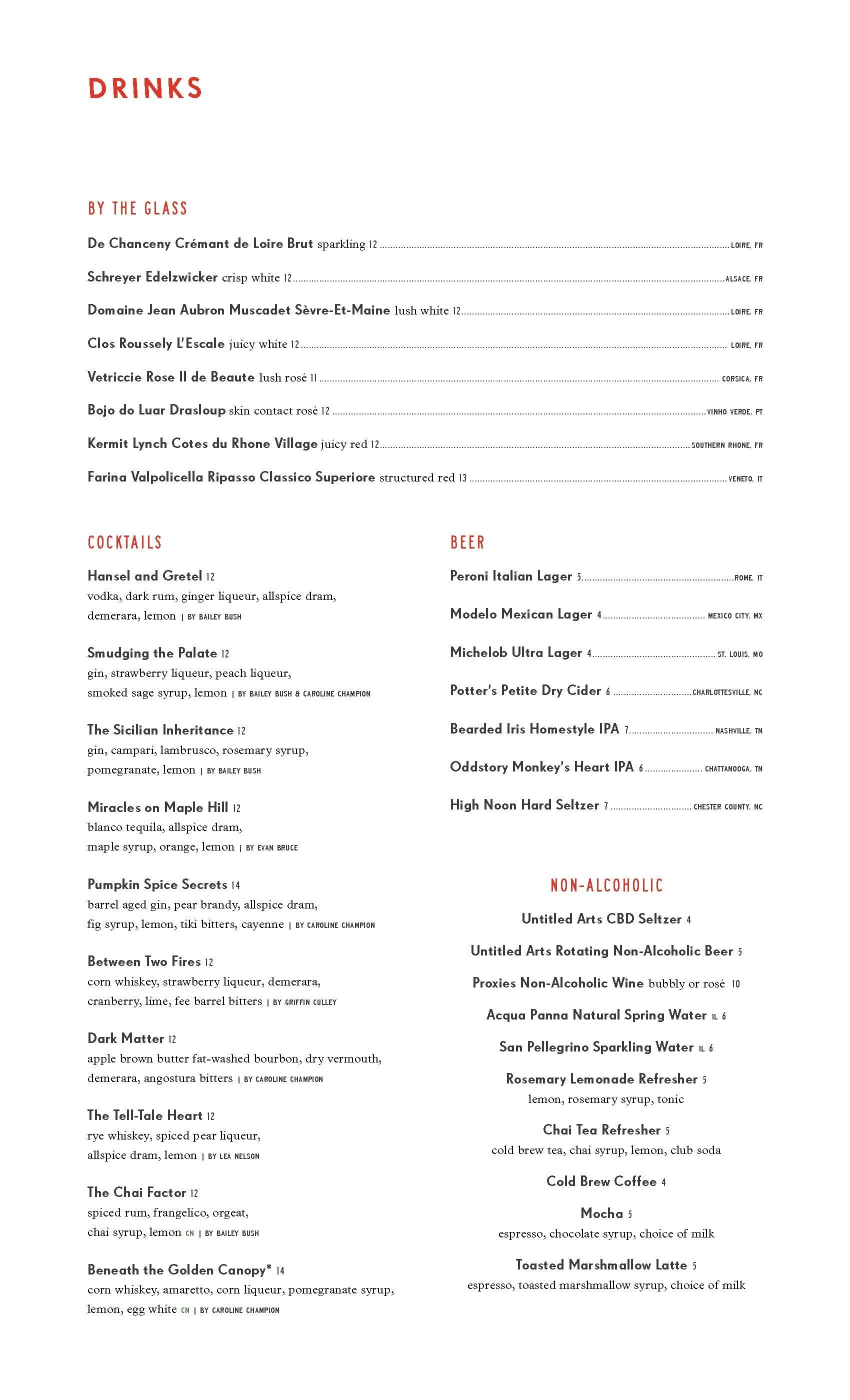 Chattanooga Menu | Common House
