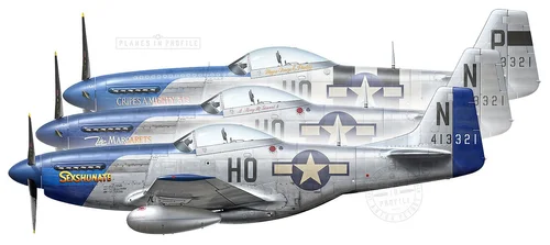 North American, P-51D (Mustang), airplane profile art gallery interface ...