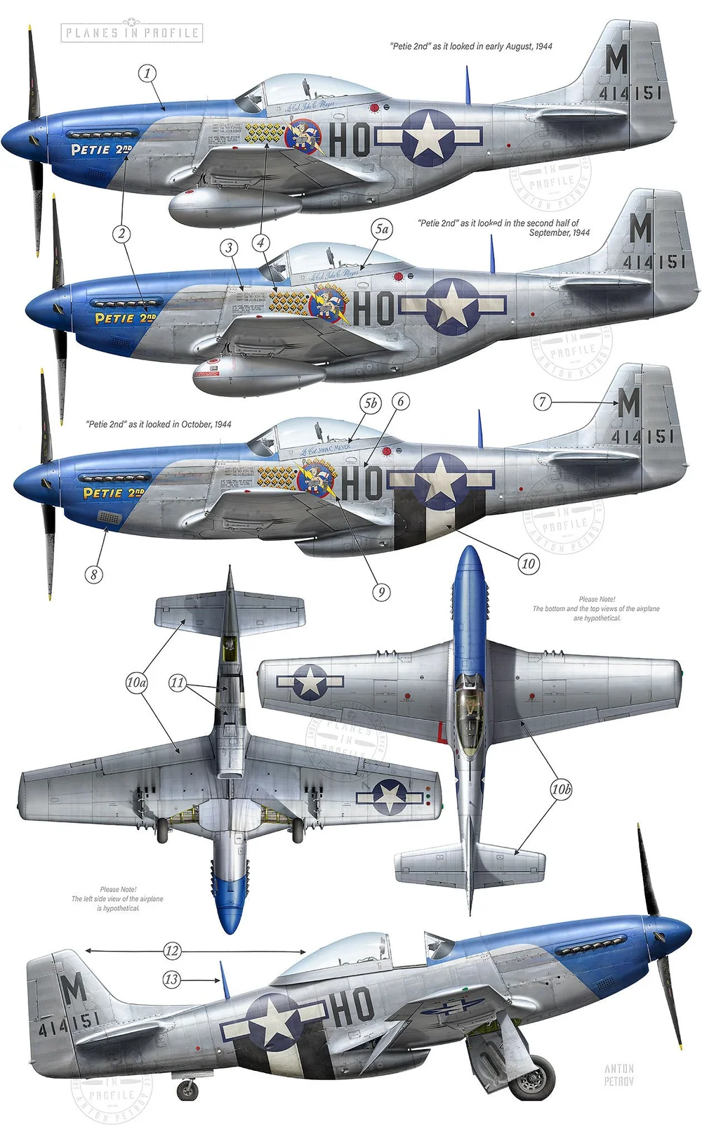 North American, Mustang, P-51D-10, Serial number 44-14151, flown by Lt.Col. J.C. Meyer as "Petie ...