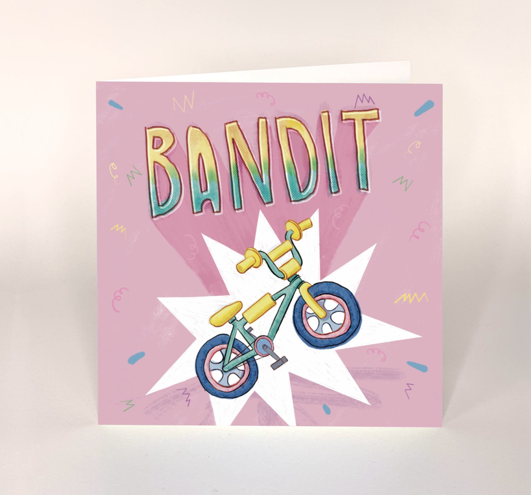 Bandit - retro BMX biker - bike birthday card — The Grey Earl