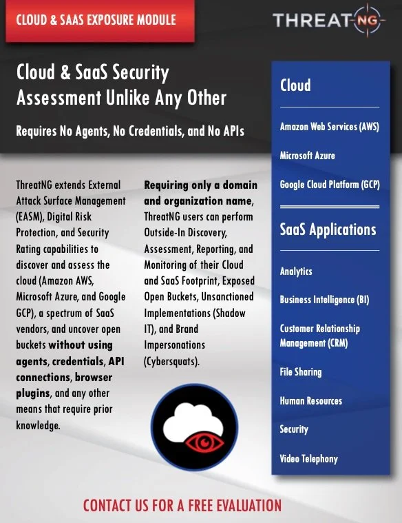 Cloud and SaaS Exposure Management — ThreatNG Security - External Attack Surface Management ...