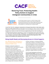 Restoring Trust, Protecting Health: Policy Actions to Support Immigrant ...