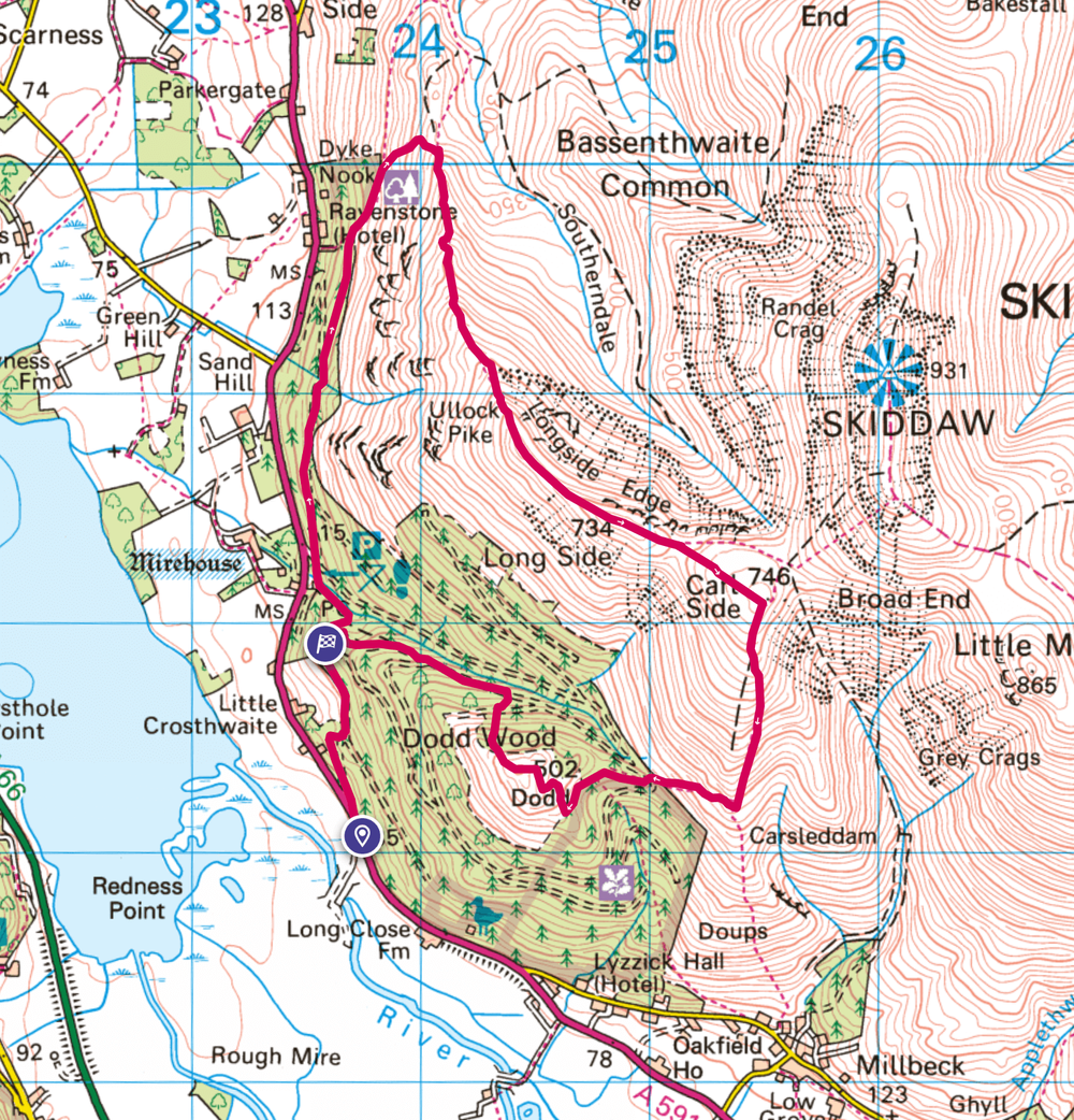 Walking Ullock Pike, Long Side, Carl Side and Dodd from Dodd Wood ...