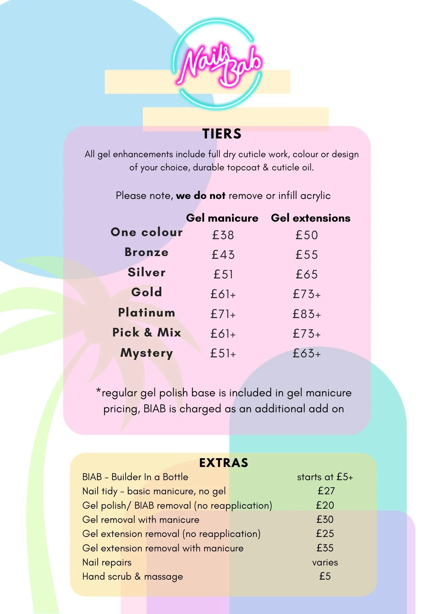 DESIGN GUIDE & PRICES — NAILS BAB