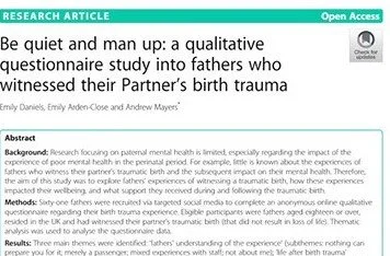 Fathers mental health — Dr Andrew Mayers