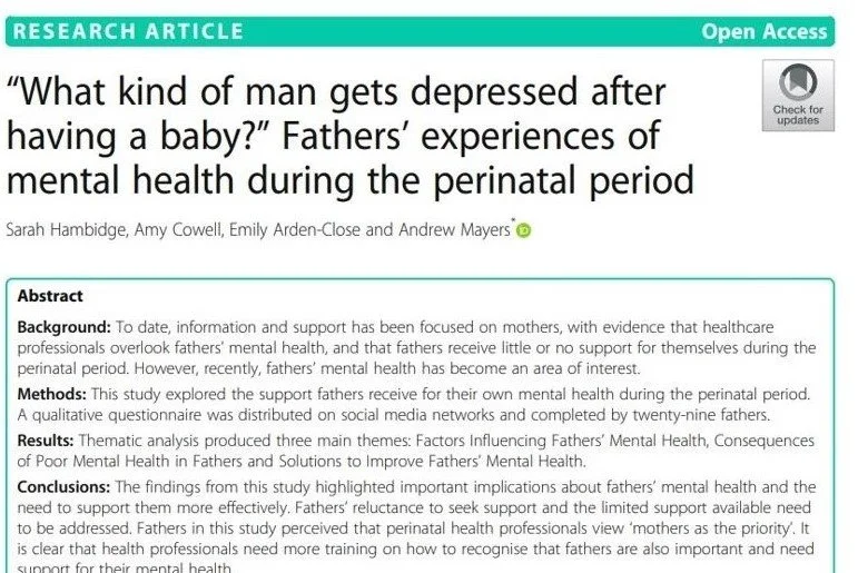 Fathers mental health — Dr Andrew Mayers