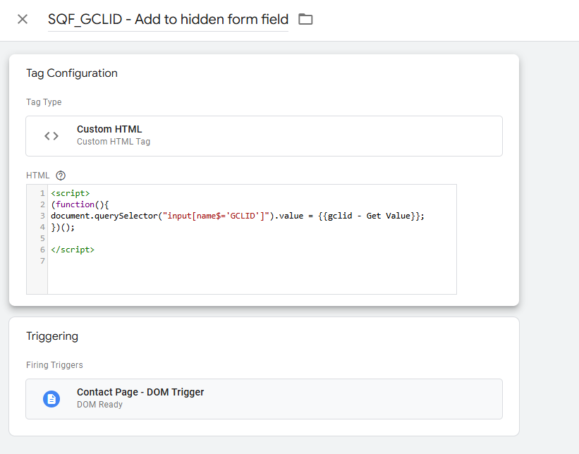 Use GTM To Capture And Send, Google Ads Click ID (gclid) with Form Submissions in Hidden Field ...