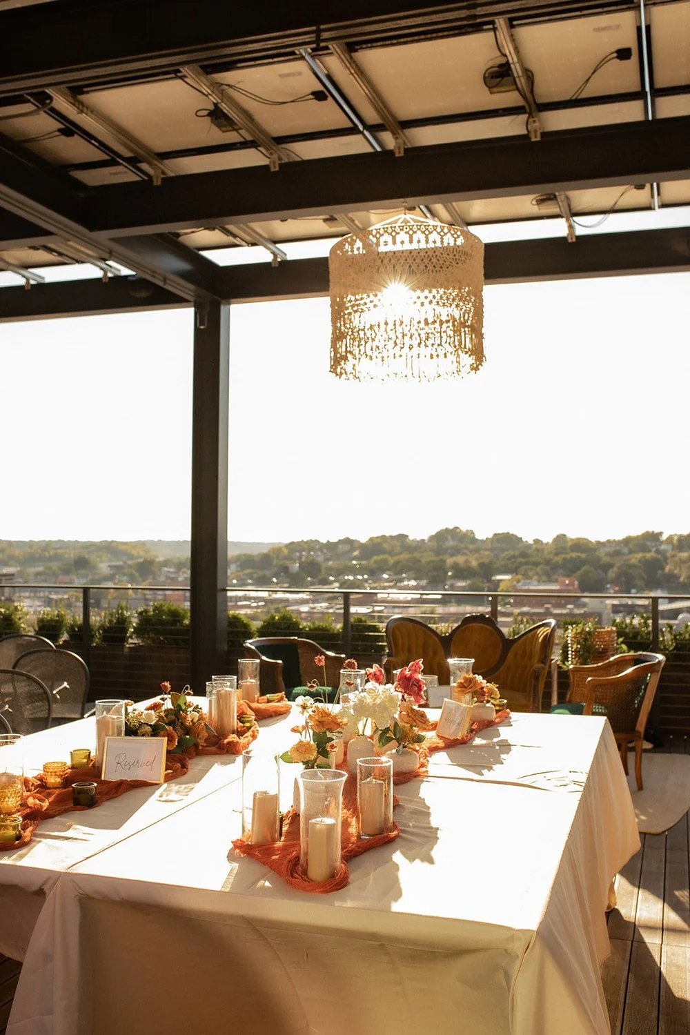 Elegant fall rooftop wedding with a moody toned color palette at ...