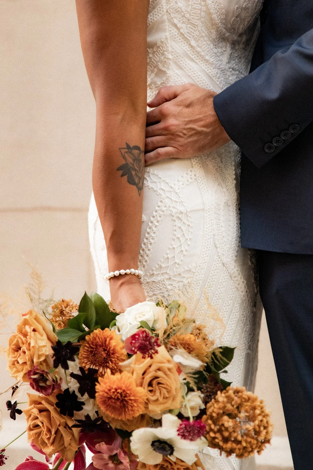 Elegant fall rooftop wedding with a moody toned color palette at ...