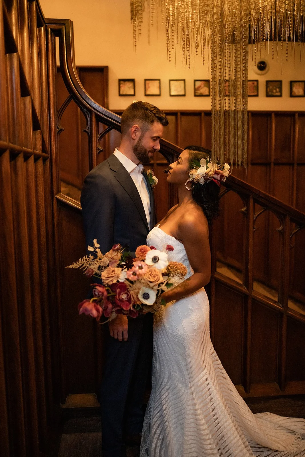 Elegant fall rooftop wedding with a moody toned color palette at ...