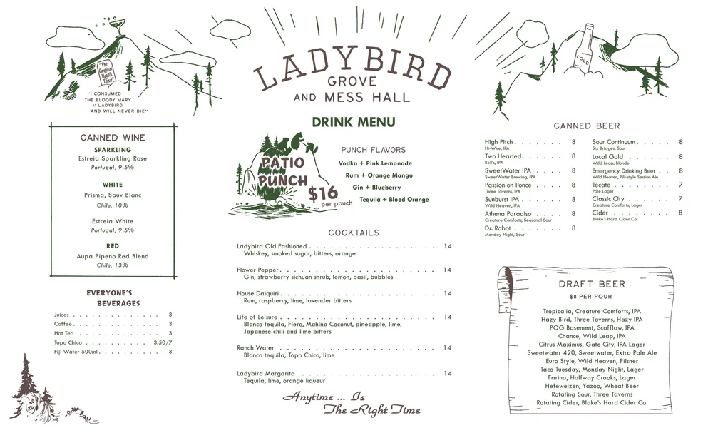 Menu — Ladybird Grove & Mess Hall