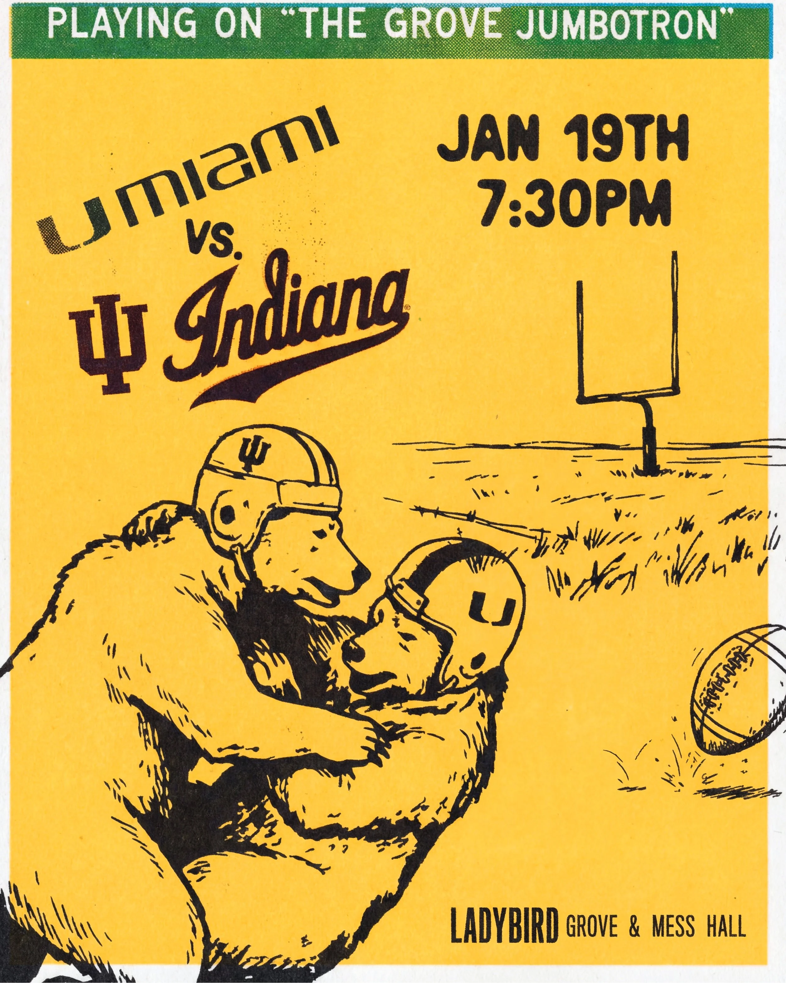 CFP National championship (Miami Vs. indiana) — Ladybird Grove & Mess Hall