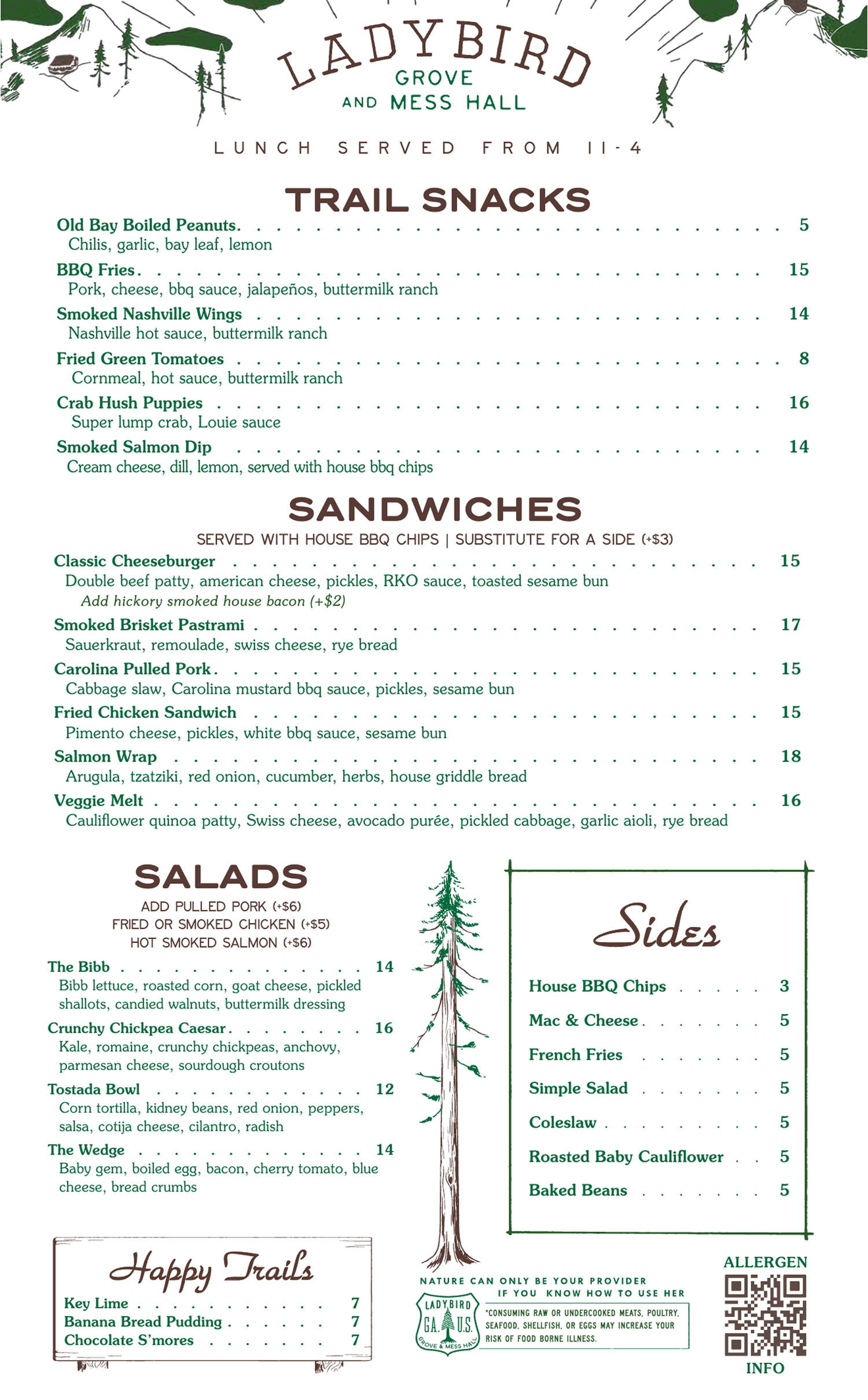 Menu — Ladybird Grove & Mess Hall