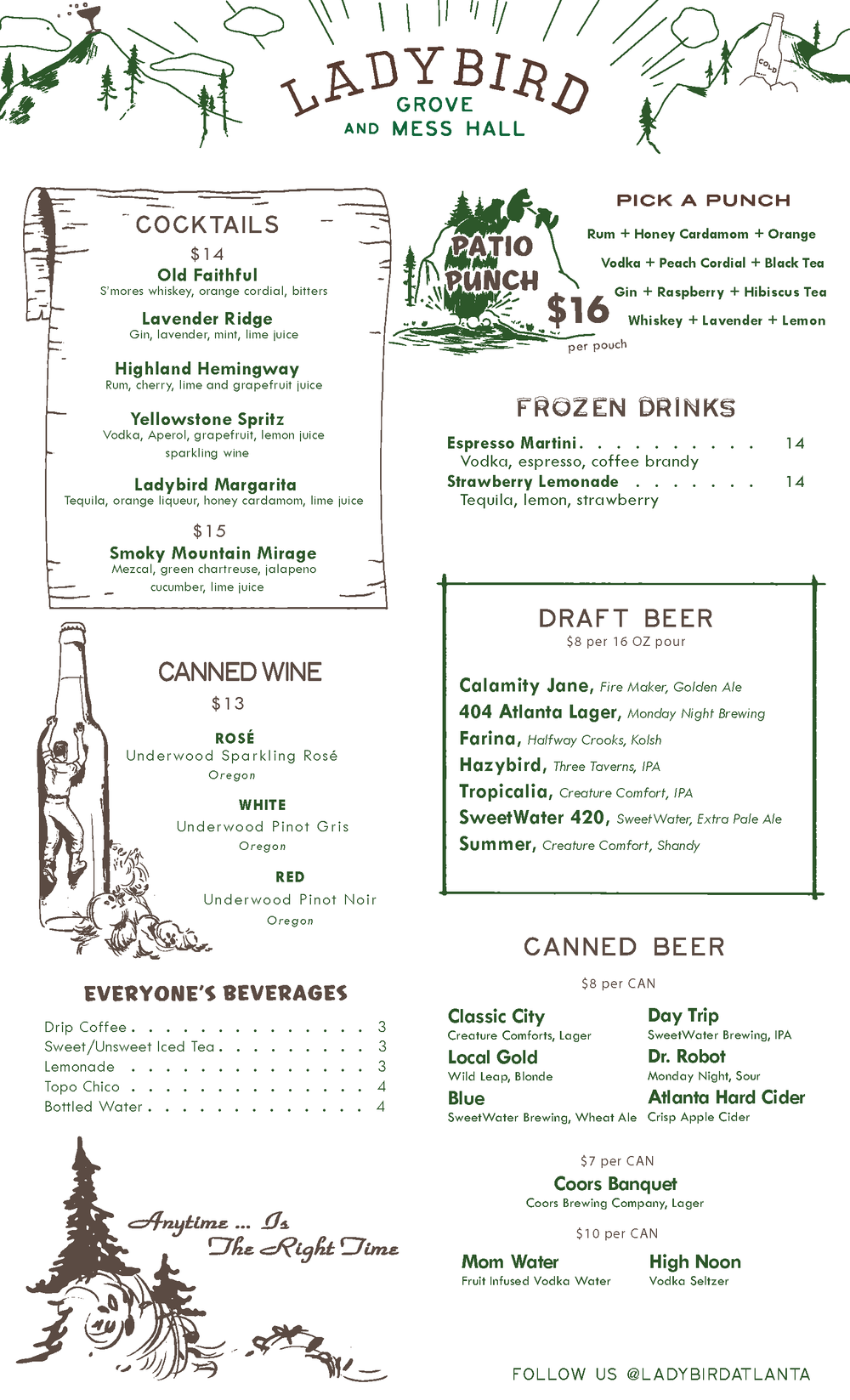 Menu — Ladybird Grove & Mess Hall