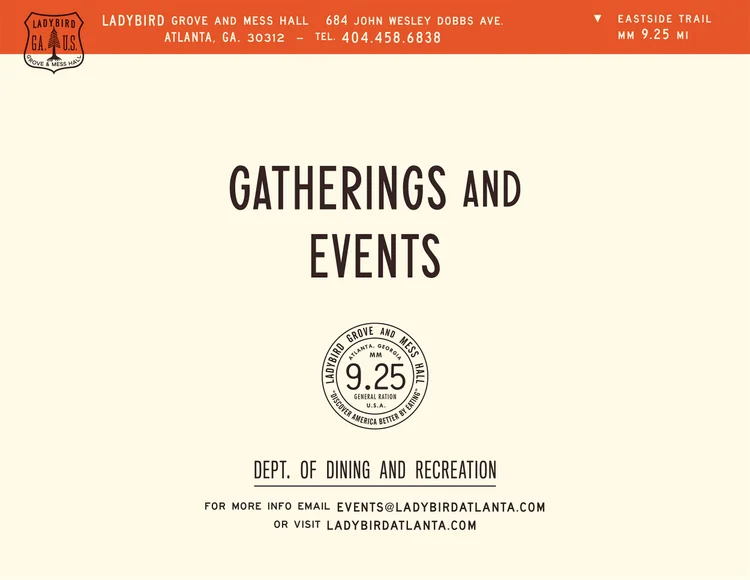Private Events — Ladybird Grove & Mess Hall