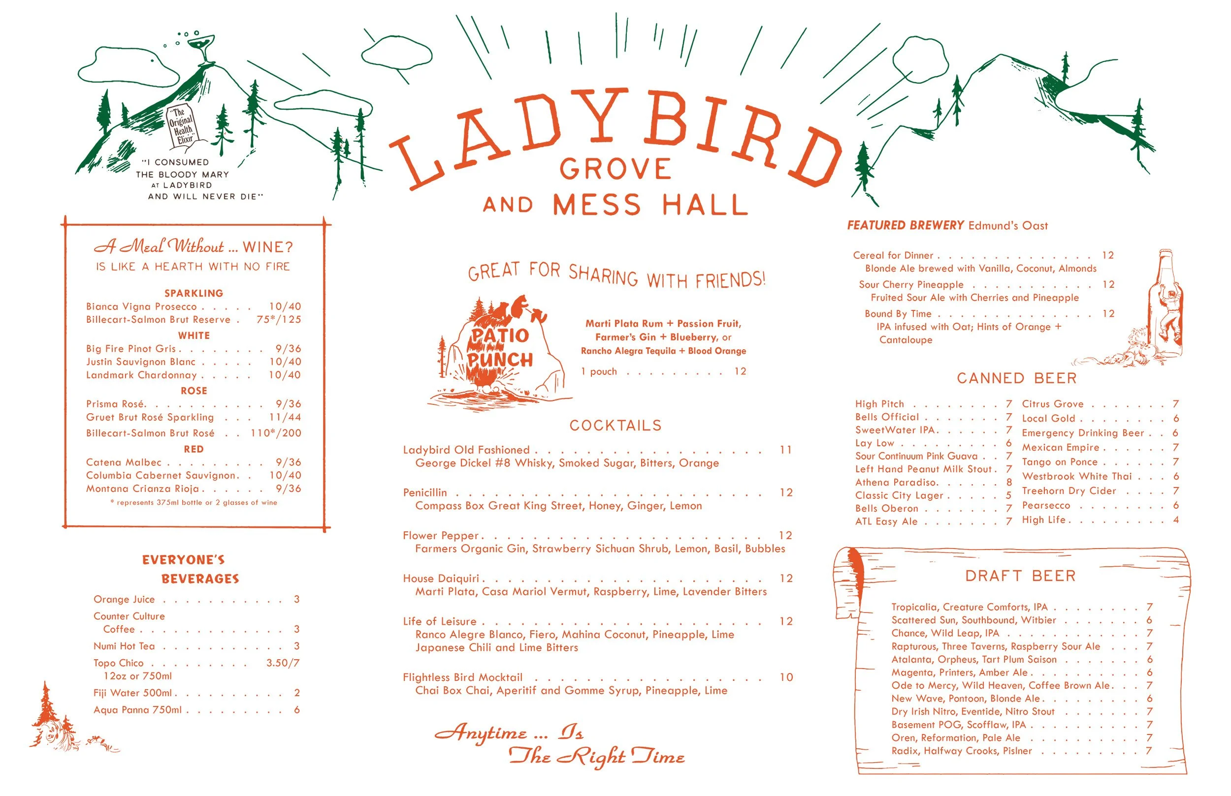 Menu — Ladybird Grove & Mess Hall
