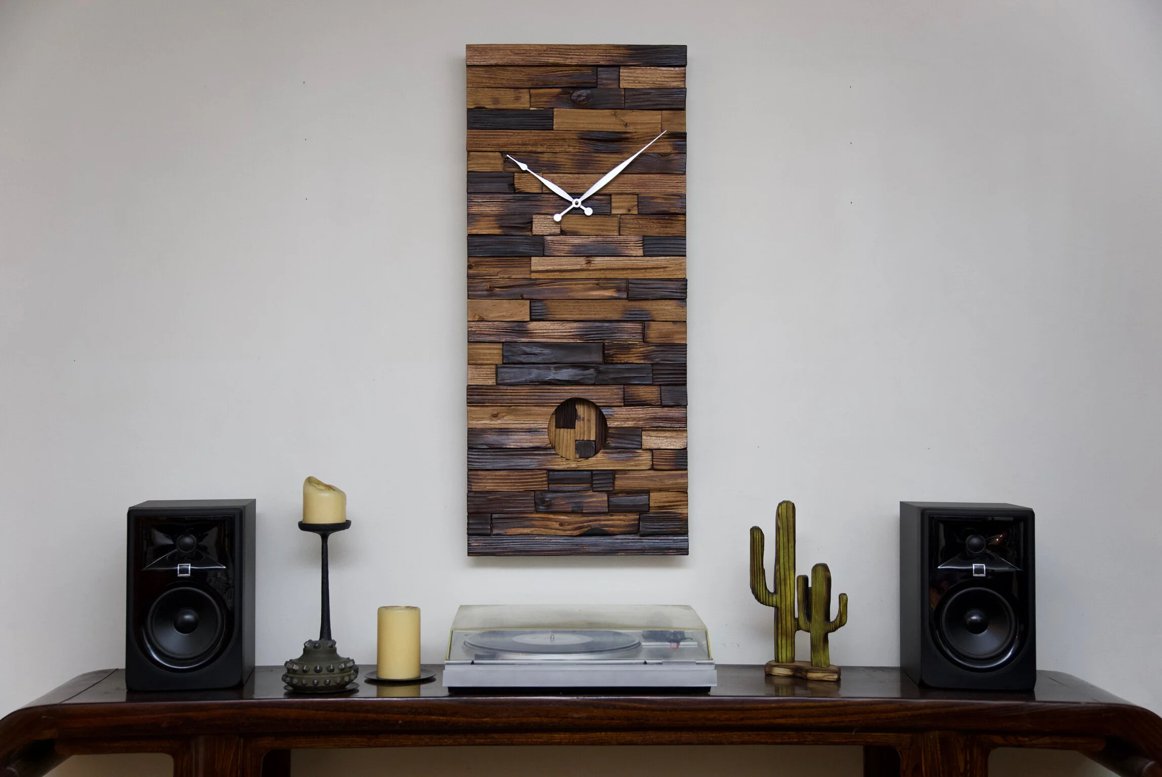 Shou Sugi Ban Wood Clock Art - Mochi 0001 — Korzen Designs