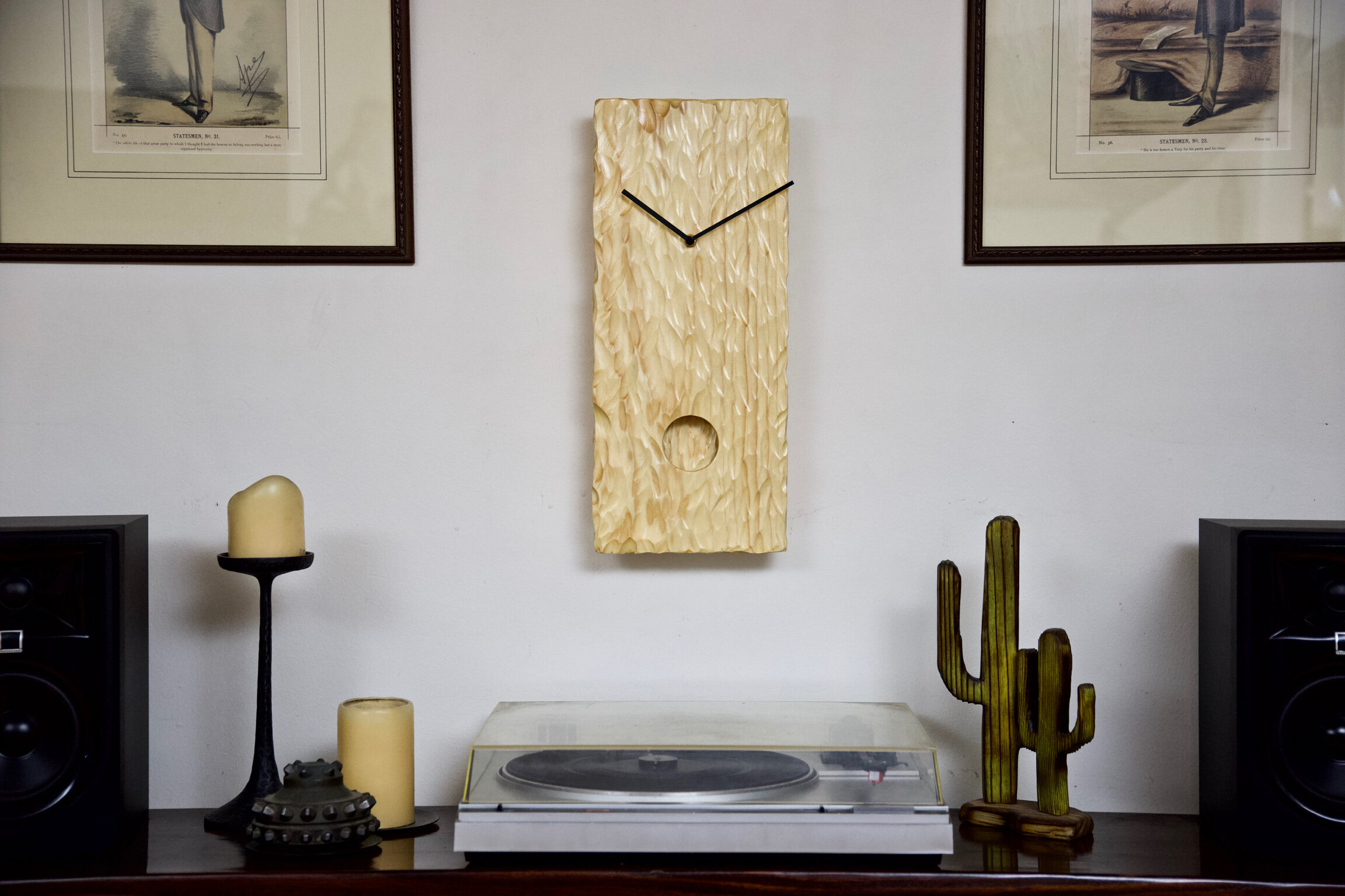Split Wood Pendulum Clock Art - Stark 0002 — Korzen Designs