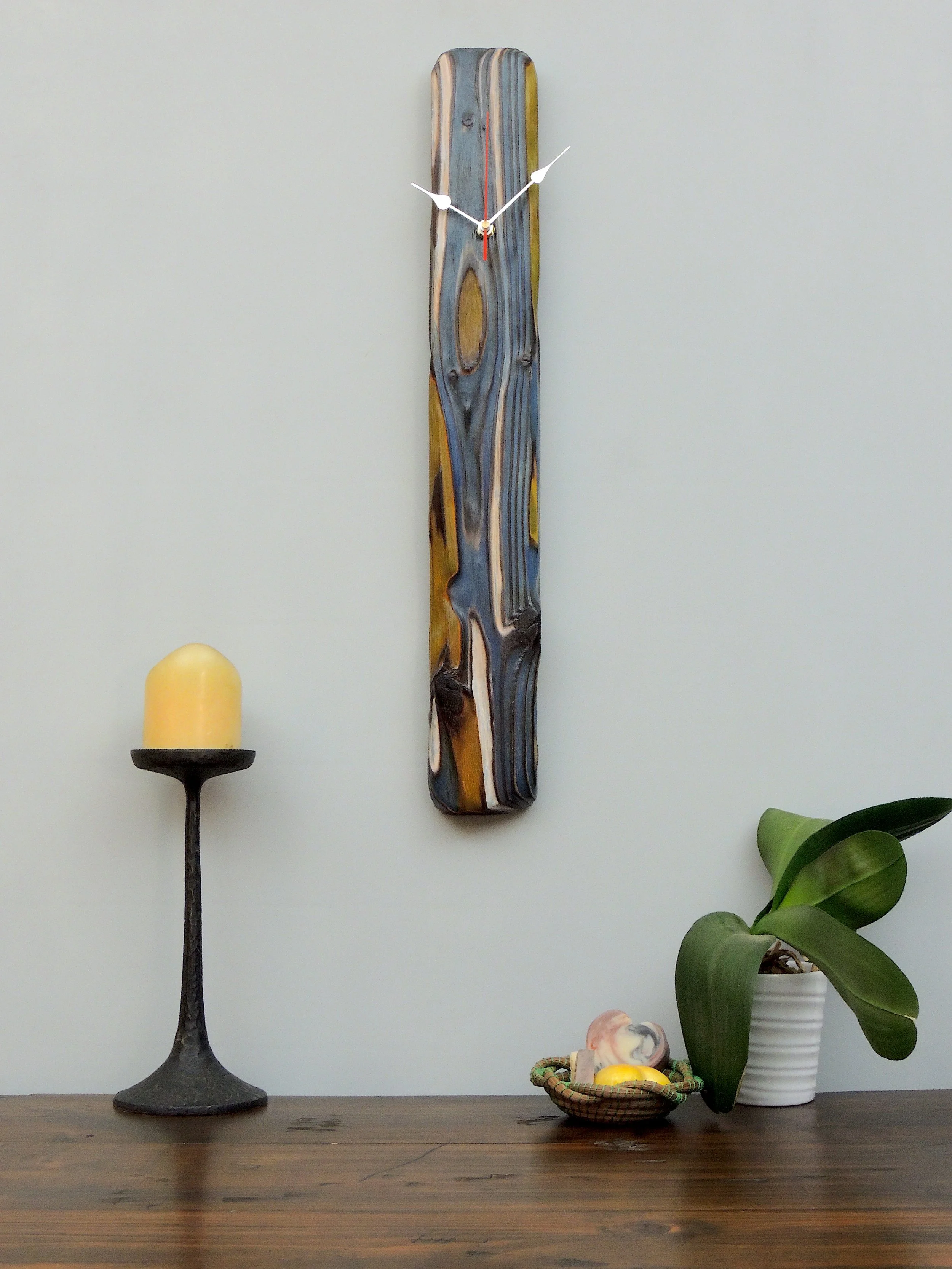 Shou Sugi Ban Wood Clock Art - Our Organic Spaceship 0002 — Korzen Designs