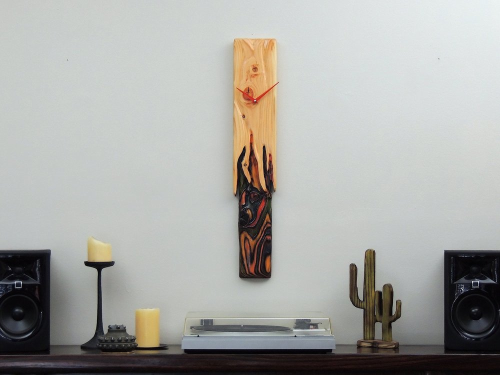 Textured Wood Clock Art - Stanley 0002 — Korzen Designs