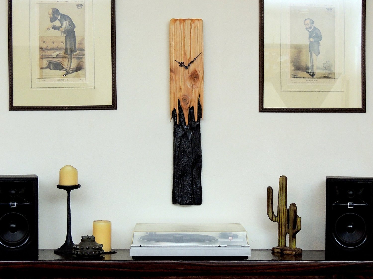 Textured Wood Clock Abstract Art - Watts 0001 — Korzen Designs