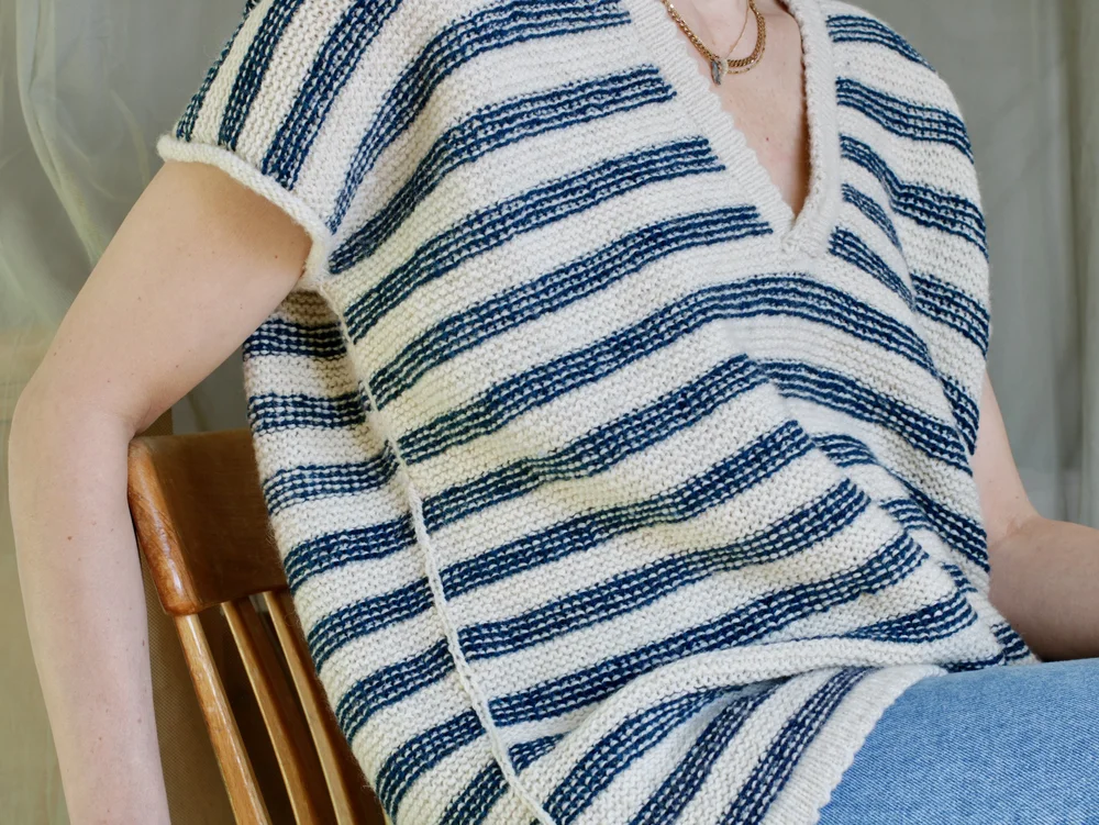 Joni knitting pattern for a sleeveless vest — Julia Wilkens Designs