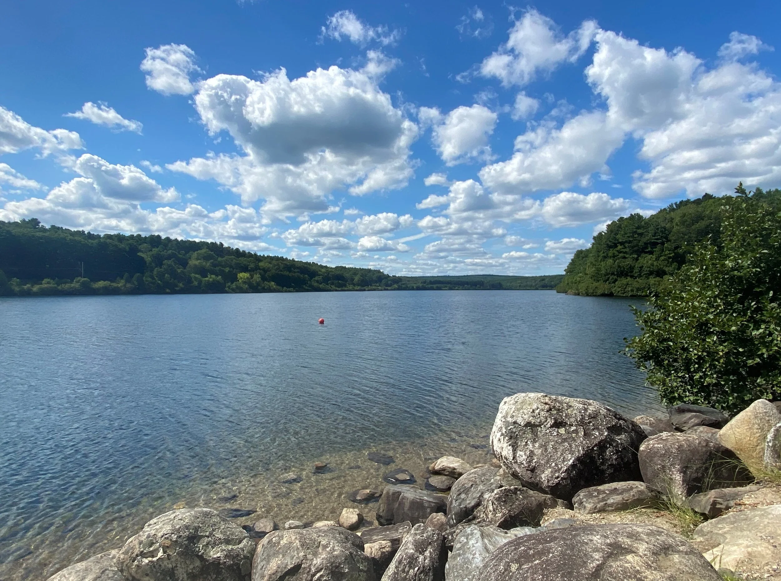 On the Wachusett Reservoir shore, the historic Old Stone Church is a ...