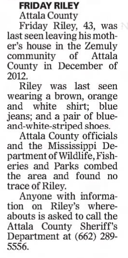 Friday Riley — MissingSippi