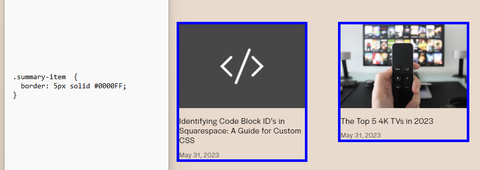 How to Customize Summary Block Borders in Squarespace — A. L. Secrest