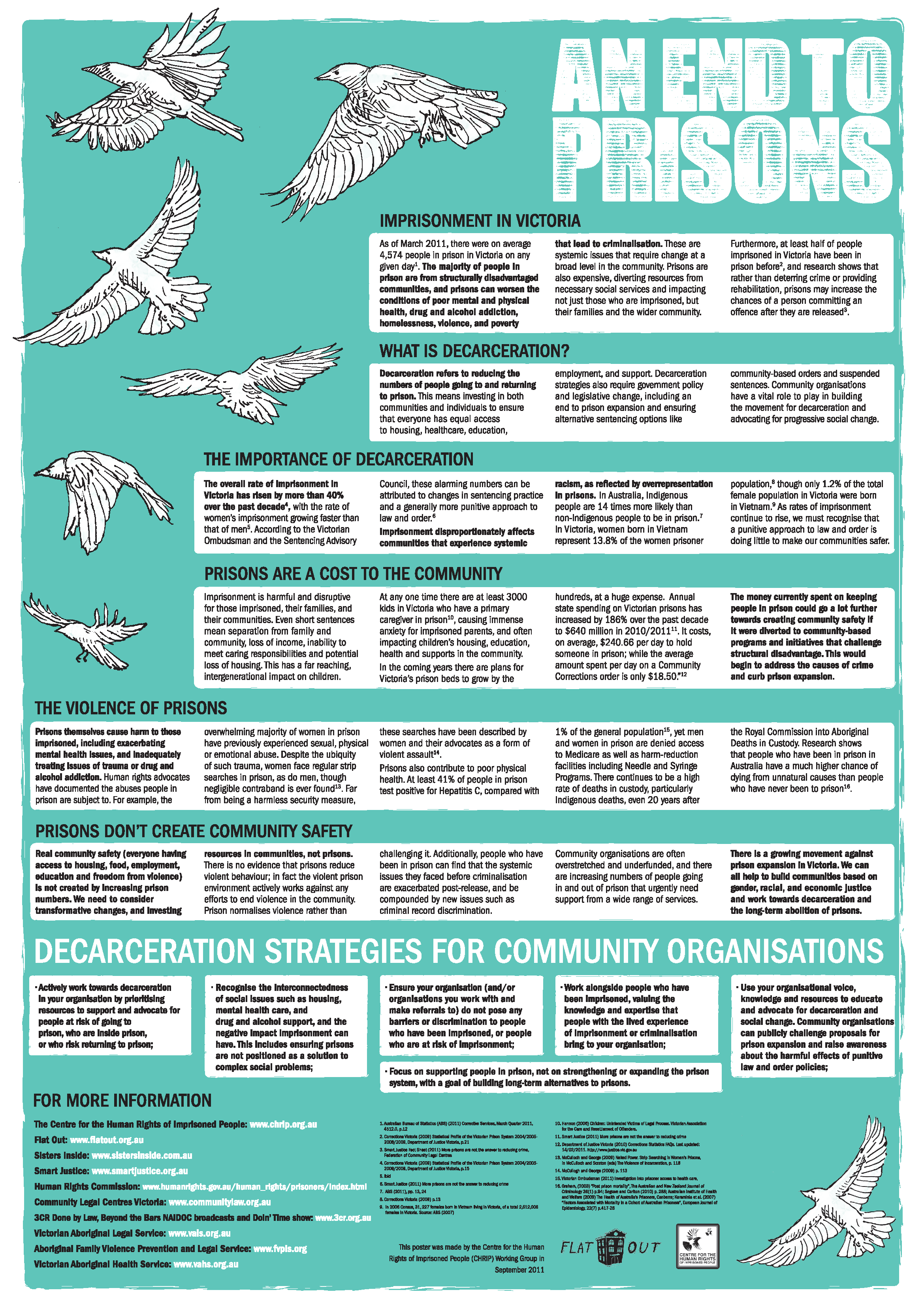 An End to Prisons poster (2011) — Flat Out Inc.