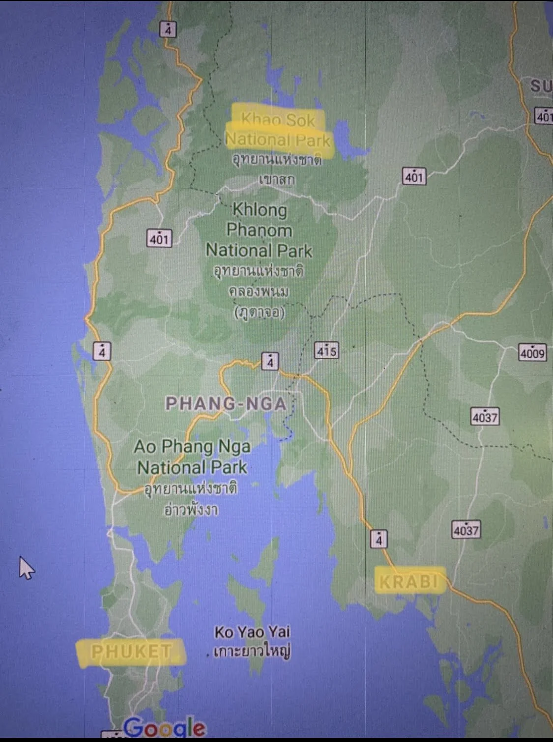 Khao Sok National Park Map