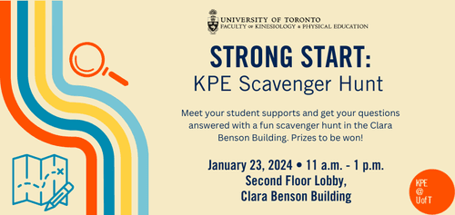 Strong Start: Scavenger Hunt — KINections - Faculty of KPE | University of Toronto