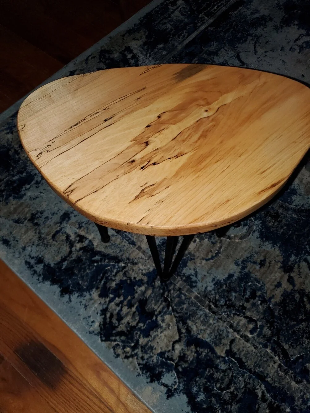 Mid-Century design solid maple side table — WINDBLOWN WOODCRAFT
